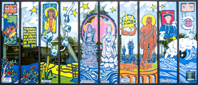 Queer Mythologies Mural at San Lorenzo Library | Alameda County Library